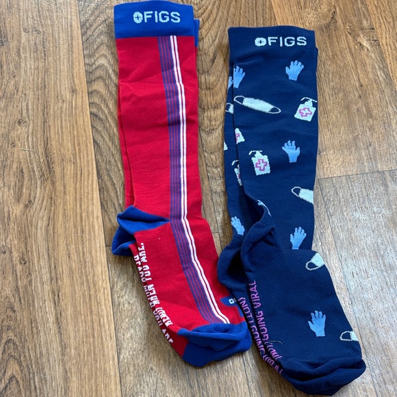 Figs | Other | Figs Red And Navy Medicalthemed Compression Socks | Poshmark